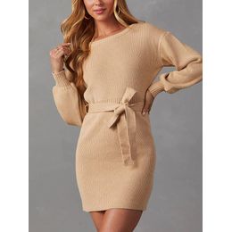 Milan Kiss Strickkleid in Beige - 64% | Gr&ouml;&szlig;e XL | Damen-kleider