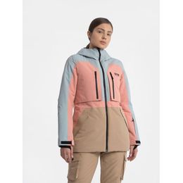 4F Ski-/ Snowboardjacke in Hellblau/ Rosa/ Beige - 40% | Gr&ouml;&szlig;e XL | Damen-outdoorjacken