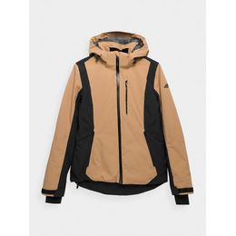 4F Ski-/ Snowboardjacke in Beige/ Schwarz - 52% | Gr&ouml;&szlig;e L | Damen-outdoorjacken