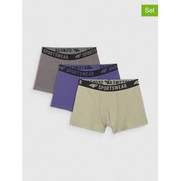 4F 3er-Set: Boxershorts in Gelb/ Grau/ Blau - 51% | Gr&ouml;&szlig;e 122/128 | Kinder-waesche