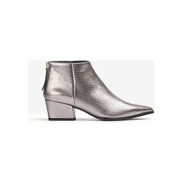 Unisa Leder-Ankle-Boots in Silber - 50% | Gr&ouml;&szlig;e 40 | Stiefeletten