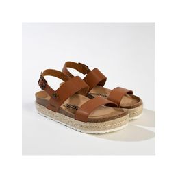 BACKSUN Leder-Sandaletten in Hellbraun - 64% | Gr&ouml;&szlig;e 39 | Damen-sandalen