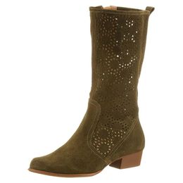 Heine Leder-Stiefel in Khaki - 77% | Gr&ouml;&szlig;e 38 | Damen-stiefel