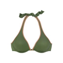 Bruno Banani Bikini-Top Damen Gr&ouml;&szlig;e 75 braun / gr&uuml;n