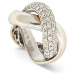 Poiray Ring - POIRAY TRESSE GM 451110 T47 RING AUS 18K WEISSGOLD - Gr. ONESIZE - in Silber - f&uuml;r Damen