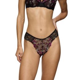 Triumph Damen Brasilslip &raquo;Sensual Spotlight&laquo; zarte florale Spitze, hoher Beinausschnitt schwarz 38
