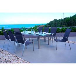 Merxx Garten-Essgruppe &raquo;Lucca&laquo; grau Obermaterial: 100% Polyester. F&uuml;llung: 100% Polyester