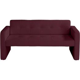 exxpo - sofa fashion Sitzbank &raquo;Barista K&uuml;chensofa, kompakte Stellma&szlig;e, Sitzh&ouml;he 49cm&laquo; mit R&uuml;ckenlehne rot Carabu (50%Polyester, 35%Polyacryl, 15%