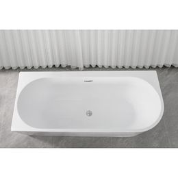 Sanotechnik Badewanne &raquo;LUMA&laquo; H&ouml;he 56 cm mit Ablaufst&ouml;psel verstellbare F&uuml;&szlig;e &Uuml;berlauf 160cm, Acryl Badewanne rechts Acryl