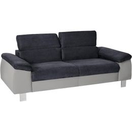 COTTA Polstergarnitur &raquo;Komaris, B: 193 bzw. 100 cm&laquo; Set, Set: 3er-Sofa & Hocker, mit Kopfteilverstellung grau
