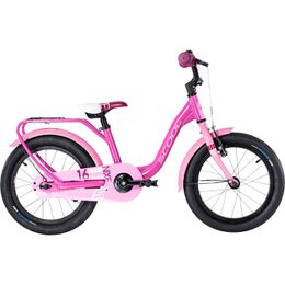 S'COOL S&rsquo;COOL Kinderfahrrad &raquo;S'COOL niXe 16-1S - Pink/Baby Pink&laquo; 1 Gang ohne Schaltung St&uuml;tzr&auml;der montierbar Kinderfahrrad