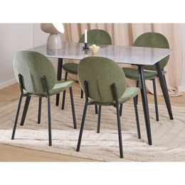 ACTONA GROUP Esszimmer-Set &raquo;Essgruppe, Speisetisch mit St&uuml;hlen&laquo; Komplett-Set, 1x Tisch + 4x St&uuml;hle, 5 Stk. tlg. grau Stahl