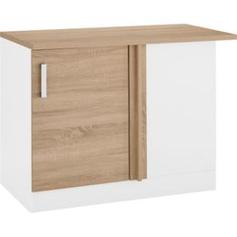 KOCHSTATION Eckunterschrank &raquo;KS-Gera&laquo; Stellbreite 110 cm wei&szlig; Spanplatte