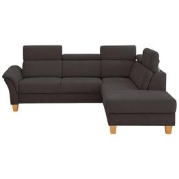 Home Affaire Ecksofa &raquo;Conville L-Form&laquo; Federkern, wahlweise mit Bettfunktion und Bettkasten bzw. Stauraum grau 100% Polyester