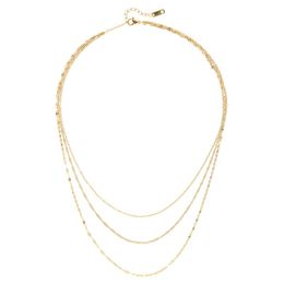 Lascana Damen Lascana Collier &raquo;3- reihige Halskette&laquo; Hochwertige und zarte Kette mit Goldbeschichtung