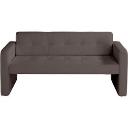 exxpo - sofa fashion Sitzbank &raquo;Barista K&uuml;chensofa, kompakte Stellma&szlig;e, Sitzh&ouml;he 49cm&laquo; mit R&uuml;ckenlehne grau Carabu (50%Polyester, 35%Polyacryl, 15%