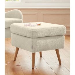 Home Affaire Hocker &raquo;Salla&laquo; Bezug auch in Luxus-Microfaser in Teddyfelloptik beige Samtcord (92% Polyester 8% Polyamid);Struktur (100% Polyester);