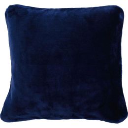 G&ouml;zze Dekokissen &raquo;Premium Cashmere-Feeling Kissen&laquo; 50x50cm,passend zur Premium Cashmere-Feeling Decke,Kissenh&uuml;lle&F&uuml;llung blau Polyester
