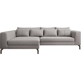 Home Affaire Ecksofa &raquo;Cross, mit softem Sitz, L-Form, wendbare Zierkissen, Breite 284 cm&laquo; Couch mit vielen Kissen, stylische Kreuznaht, elegante 