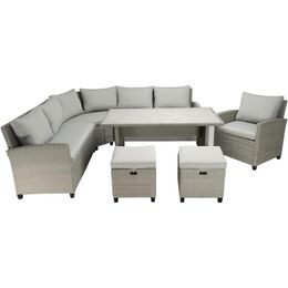 Konifera Gartenlounge-Set &raquo;Keros Premium XL&laquo; Set, 2x 2er Sofa, 1x Ecke, 1x Sessel, 2x Hocker, 1x Tisch, 20 tlg. tlg. bestehend aus 3 Sofas, 1 Sessel, 