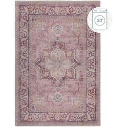 FLAIR RUGS Teppich &raquo;Windsor&laquo; rechteckig 4 mm H&ouml;he Waschbarer Teppich rosa Kunstfaser