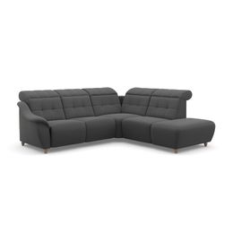 Home Affaire Ecksofa &raquo;Boston L-Form&laquo; Kopfteilverstellung an jeder Sitzfl&auml;che, wahlweise Relaxfunktion grau Struktur (100% Polyester);Luxus-Microfaser 