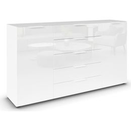 Rauch Schubkastenkommode &raquo;Kommode T&uuml;rkommode Sideboard Kombikommode FLIPP mit Glasfront&laquo; Breite 160/180 cm mit 4 Einlegeb&ouml;den, 2-t&uuml;rig, 5 Schubladen, 