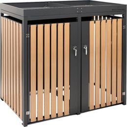 WESTMANN M&uuml;lltonnenbox &raquo;WMHHWTC-62&laquo; f&uuml;r 2x240 l, BxTxH: 134x84x125 cm schwarz Stahl