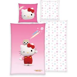 Hello Kitty Bettw&auml;sche &raquo;&laquo; 2 Stk. tlg. Wendebettw&auml;sche rosa Renforc&eacute;, Obermaterial: 100% Baumwolle