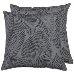 GO-DE Dekokissen &raquo;Klara&laquo; 2er Set, 48x48 cm grau Baumwolle, Polyester