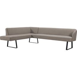 exxpo - sofa fashion Eckbank &raquo;Americano&laquo; mit Keder und Metallf&uuml;&szlig;en, Bezug in verschiedenen Qualit&auml;ten bunt