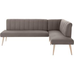 exxpo - sofa fashion Eckbank &raquo;Costa, moderne R&uuml;ckensteppung, bequem und elegant, hoher Holzfu&szlig;&laquo; hochwertig verarbeitet, Frei im Raum stellbar grau 