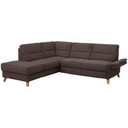 Home Affaire Ecksofa &raquo;Westerland L-Form&laquo; Federkern-Polsterung, wahlweise mit Bettfunktion, Bettkasten braun 98% Polyester 2% Polyamid