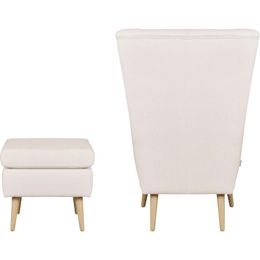 Home Affaire Sessel &raquo;Sallito, TV-Sessel, Ohrensessel mit&laquo; Hocker, in vielen Bezugsqualit&auml;ten, auch in Samtcord beige Struktur Hahnentritt (67% 