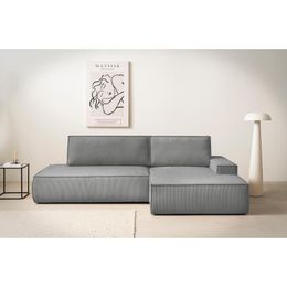 Home Affaire Ecksofa &raquo;SHERWOOD, Schlafsofa in L-Form offen (275cm), Cord, Leinenoptik&laquo; Schlaffunktion und Bettkasten, Kedernaht, hoher Sitz- & 