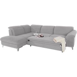 COTTA Ecksofa &raquo;Teresa L-Form&laquo; mit Kopfteilverstellung, wahlweise mit Bettfunktion grau Chenille (90% Polyester; 10% Polyamid );Struktur (100% 