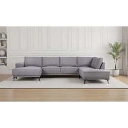 OTTO home Wohnlandschaft &raquo;XXL Sofa Oland, Struktur, Flachgewebe, Luxus-Microfaser, Boucle&laquo; U-Form, 345 cm, Wellenunterfederung, Skandi-Design, 