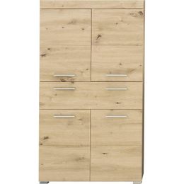 Welltime Midischrank &raquo;Avena&laquo; Standschrank mit 4 T&uuml;ren, 1 Schublade - (B/T/H) 73/31/130 cm braun
