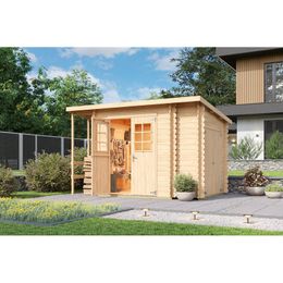 Nordic Holz Gartenhaus &raquo;Vilano 3&laquo; mit 3 getrennten Bereiche beige Massivholz