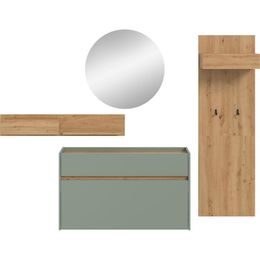 Home Affaire Garderoben-Set &raquo;EVRID, 4-teilig, Breite 205 cm, individuell h&auml;ngbar & erweiterbar&laquo; best. aus: Wandboard, Kommode, Spiegel, 