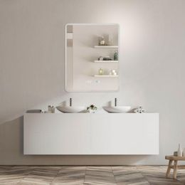 Paco Home Wandleuchte &raquo;DAISY&laquo; Neutralwei&szlig; LED Badezimmerspiegel Spiegellampe Bad Kosmetik Weiss dimmbar silber