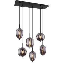 Globo LIGHTING Pendelleuchte &raquo;BLACKY&laquo; E14 1 Stk. H&auml;ngelampe, H&auml;ngeleuchte, verschiedene Gl&auml;ser, modern, Essbereich schwarz
