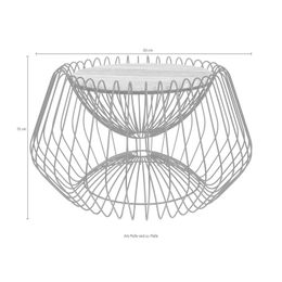 Kayoom Beistelltisch &raquo;Malibu 325, Beistelltisch mit edler Marmorplatte&laquo; 1 Stk. tlg. &oslash;-Marmorplatte: ca. 37 cm, angesagtes Metalldesign, pflegeleicht braun 