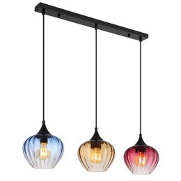 Globo LIGHTING Pendelleuchte &raquo;SANDER&laquo; E27 1 Stk. Gl&auml;ser, H&auml;ngeleuchte, Wohnzimmer, Esstisch schwarz