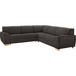 DOMO collection Ecksofa &raquo;Incanto kubische Formensprache, komfortabel, flache Armlehnen, L-Form&laquo; wahlweise mit Bettfunktion braun