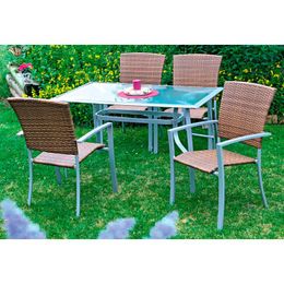 Merxx Gartenstuhl &raquo;Savonna&laquo; (Set) 2 Stk.2er Set, Polyrattan, stapelbar, 2er Set braun Rattan