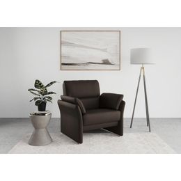DOMO collection Sessel &raquo;Pina elegant und zeitloser Clubsessel, bequemer Cocktailsessel&laquo; Hoher Sitzkomfort, Luxus-Microfaser Lederoptik, braun braun