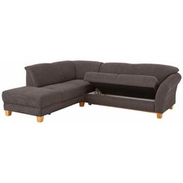 Home Affaire Ecksofa &raquo;Gotland L-Form&laquo; wahlweise mit Sitztiefenverstellung + Bettkasten braun Struktur (100% Polypropylen);Luxus-Microfaser ALTARA 