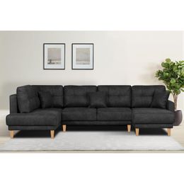 Home Affaire Wohnlandschaft &raquo;TRIPLO U-Form wahlweise mit Schlaffunktion, B/T/H: 310/192/90 cm&laquo; Schlafsofa, auch mit Bettkasten, Steppung im 