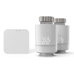 Hama Smart-Home Starter-Set &raquo;2x smartes Heizk&ouml;rperthermostat + Hub (komp. mit Alexa, Google, Siri)&laquo; (Heizk&ouml;rperthermostat), Hub + Adapter wei&szlig; Kompakter 